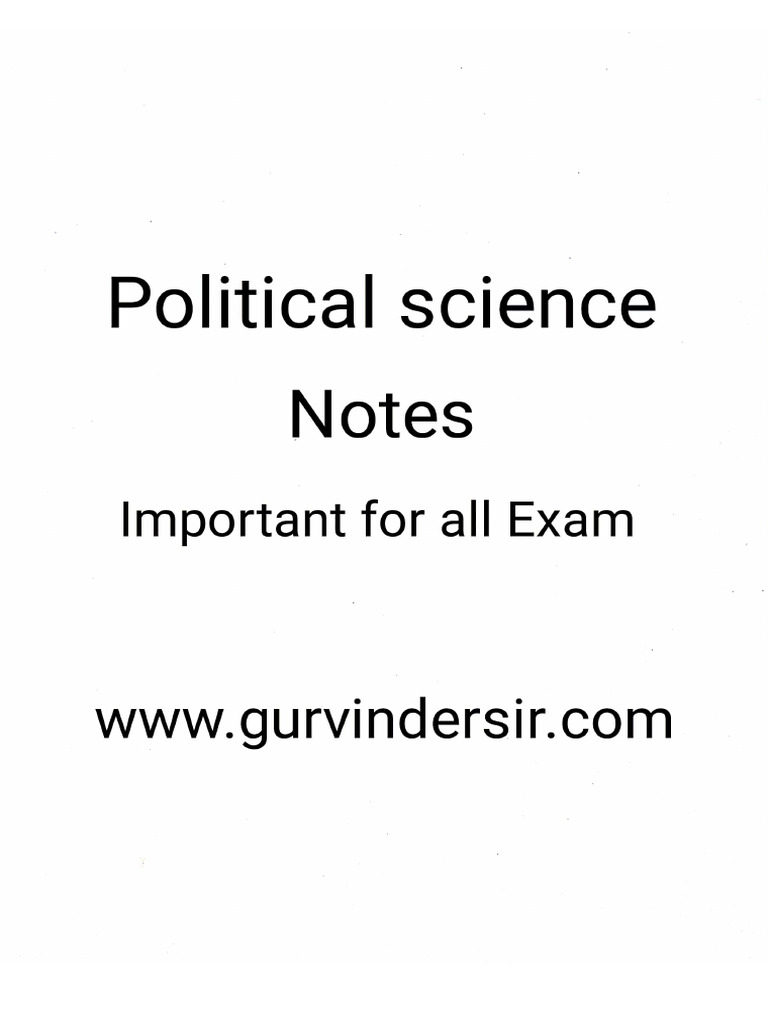Political Science Notes | PDF