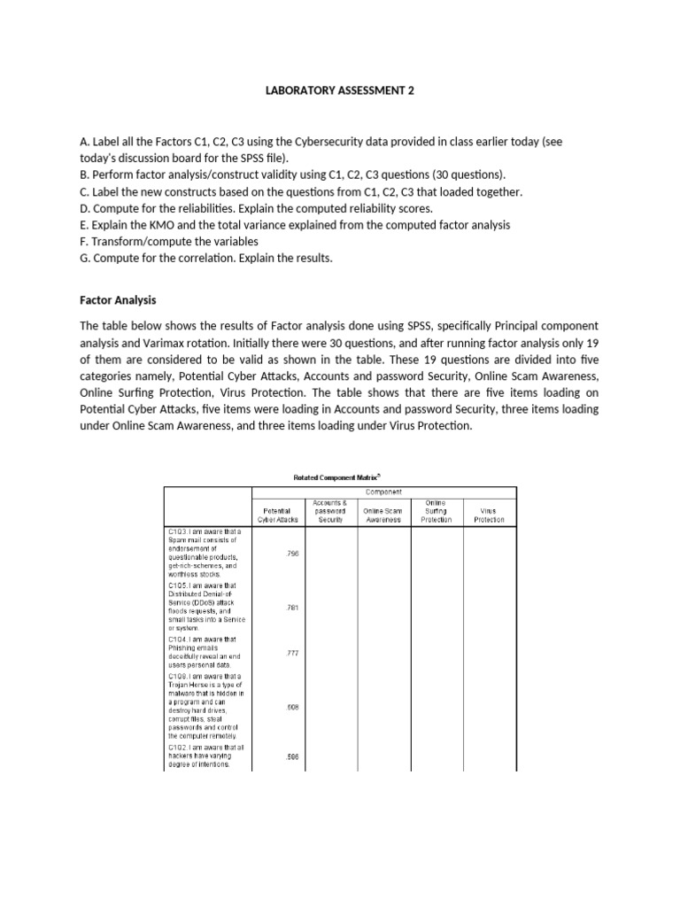 Engineering Data Analysis - Factor Analysis | PDF | Factor Analysis ...