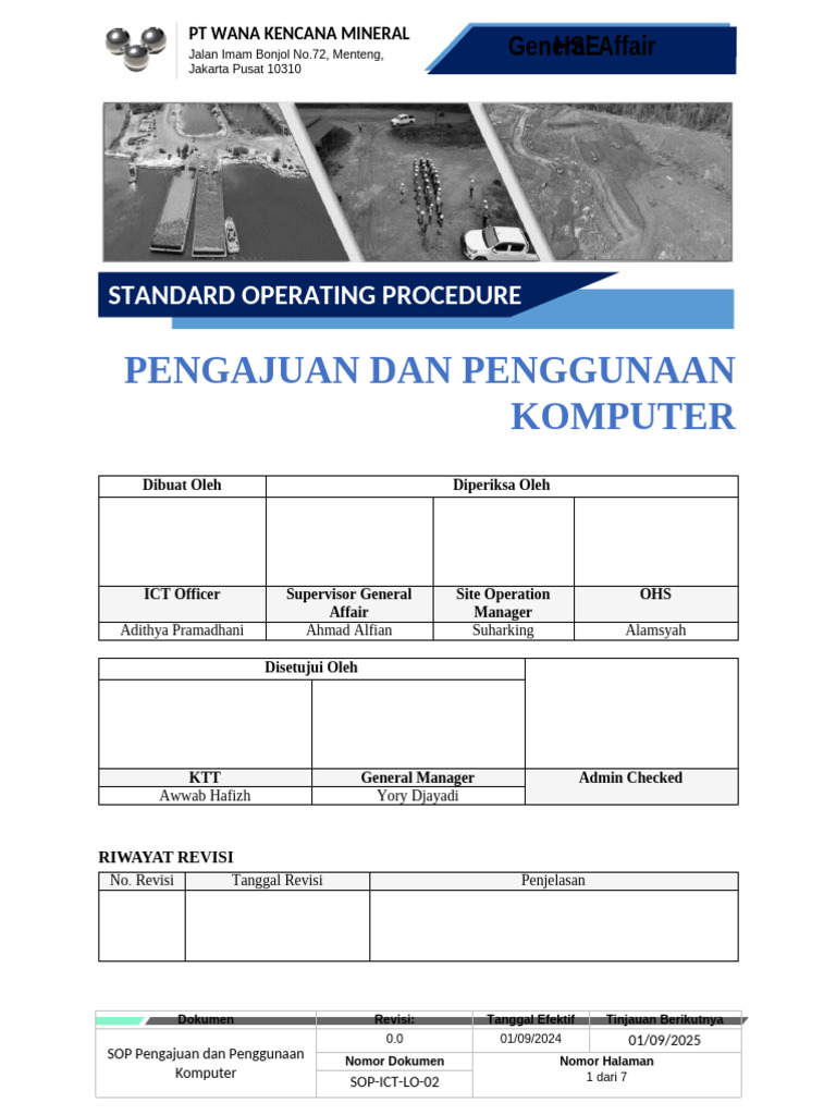 SOP Pengajuan dan Penggunaan Komputer | PDF
