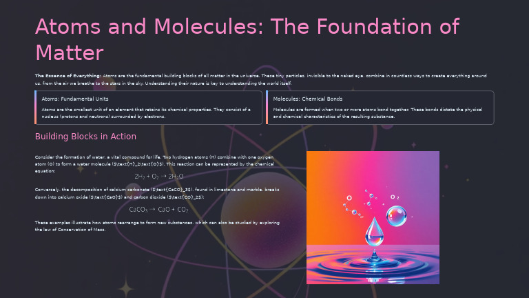 Atoms and Molecules the Foundation of Matter (2) | PDF