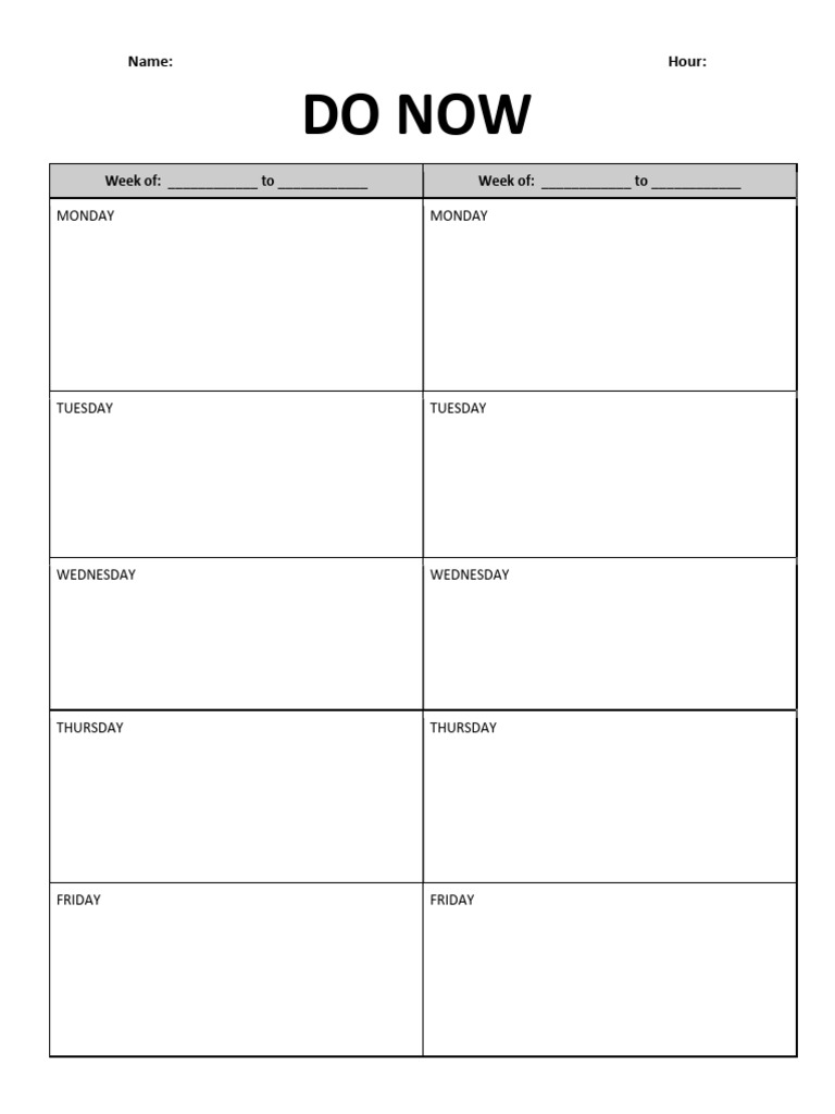 Do Now Sheet | PDF