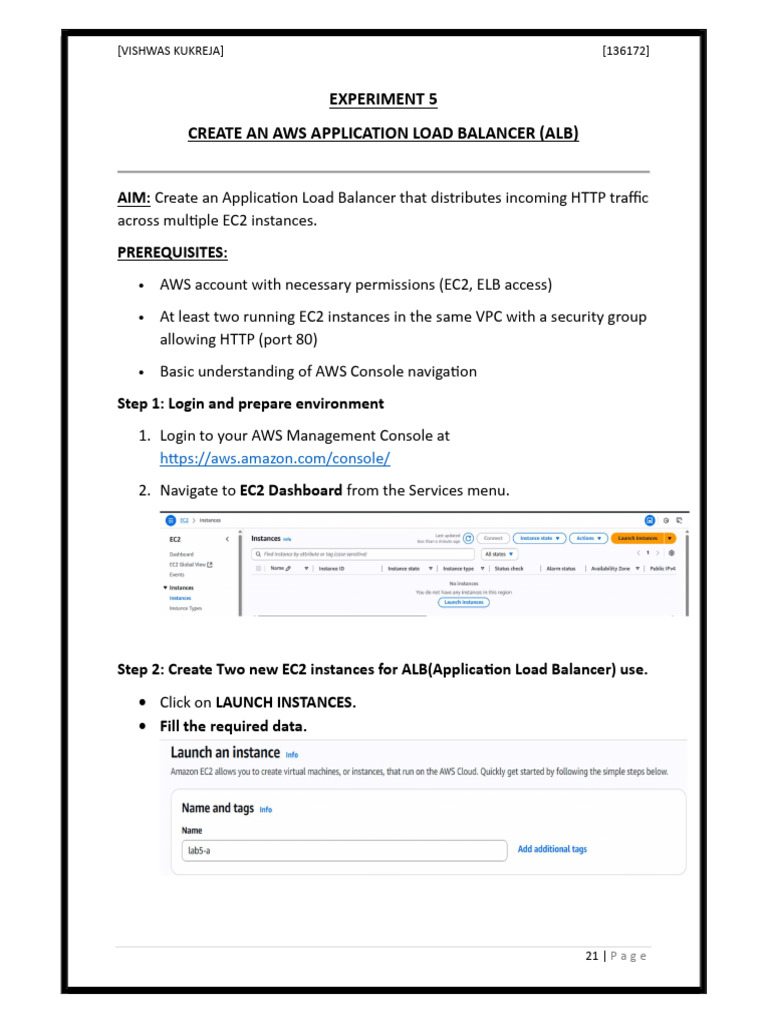 Create AWS Application Load Balancer | PDF | Communications Protocols ...