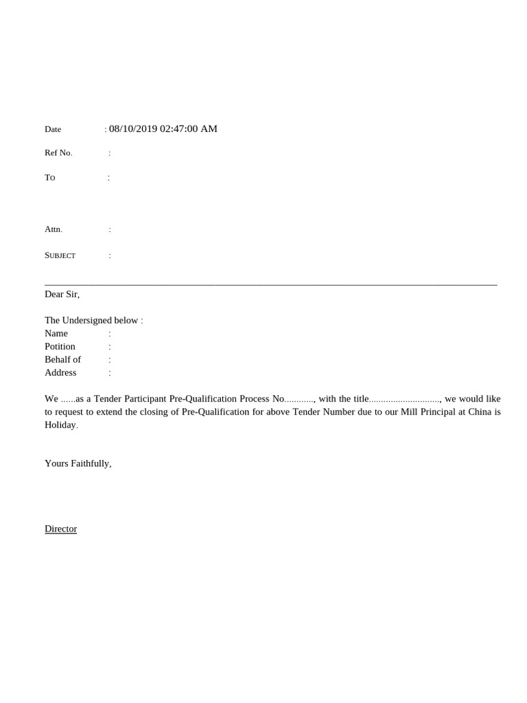 Extend Letter | PDF