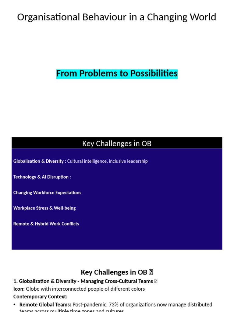 Navigating Organizational Behavior Challenges | PDF | Artificial ...