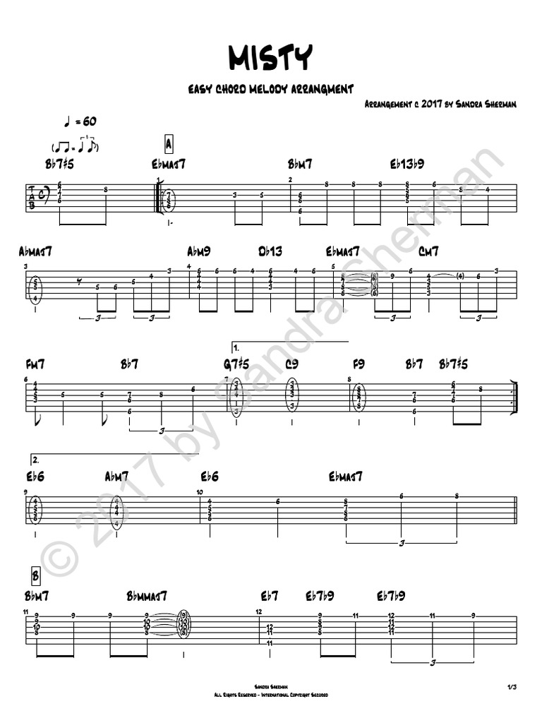 Misty Easy Chord Melody | PDF | Chess Theory | Chess