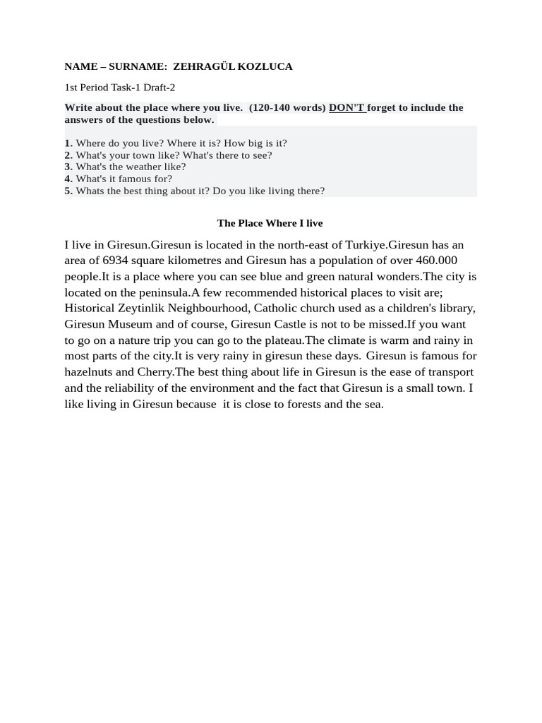 A2-L Writing Task | PDF