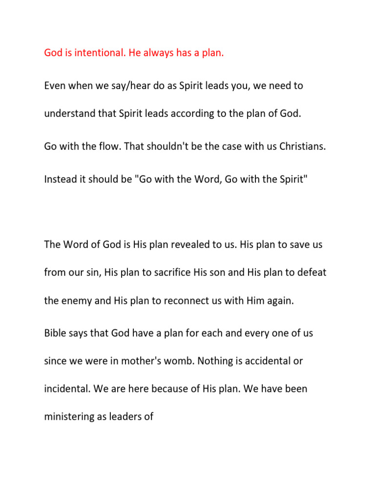 God Is Intentional - Devotion | PDF | God In Christianity | Bible