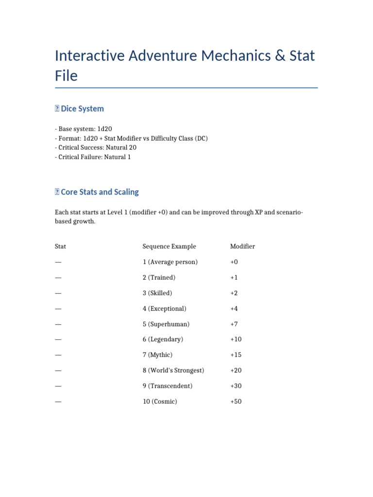 Adventure Stat File Rifai Corrected Sequences | PDF