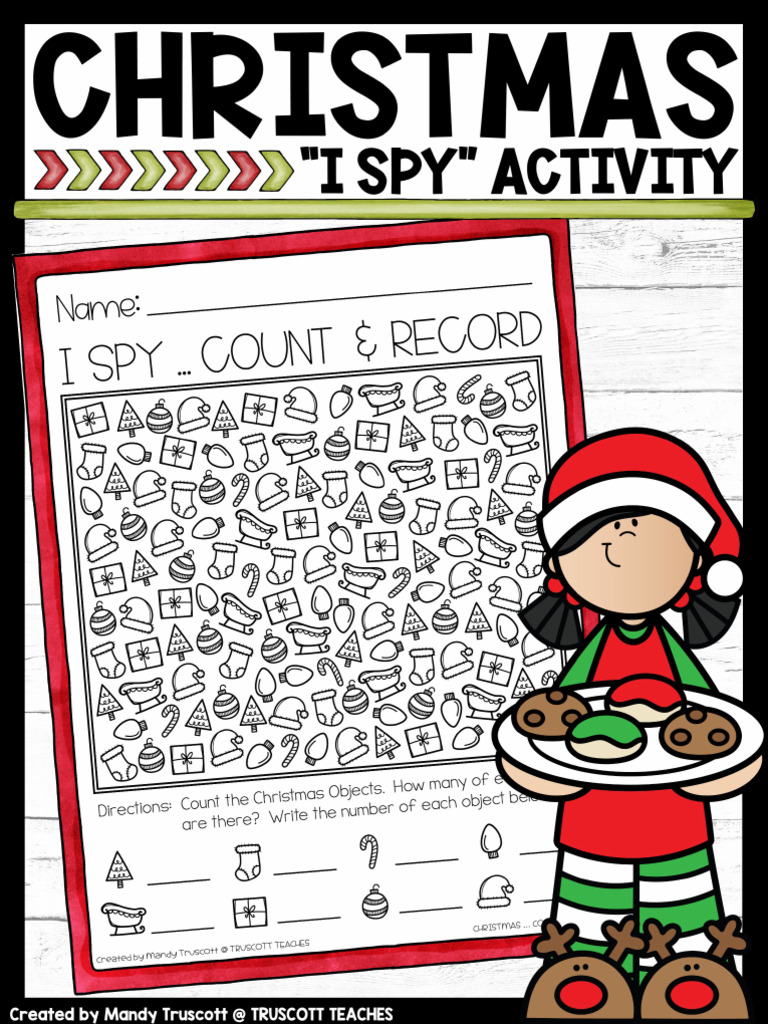 ChristmasISpyFREEBIEChristmasActivityChristmasMath 1 | PDF