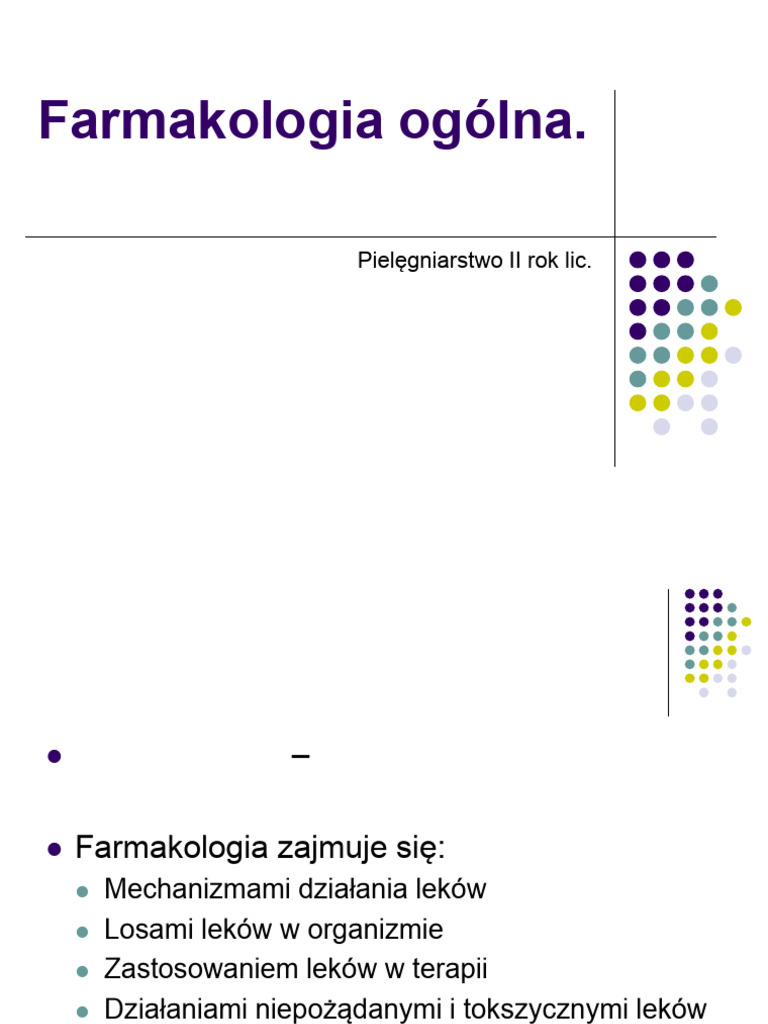 Ä W 1-Farmakologia Ogã Lna-Pielä Gniarstwo | PDF