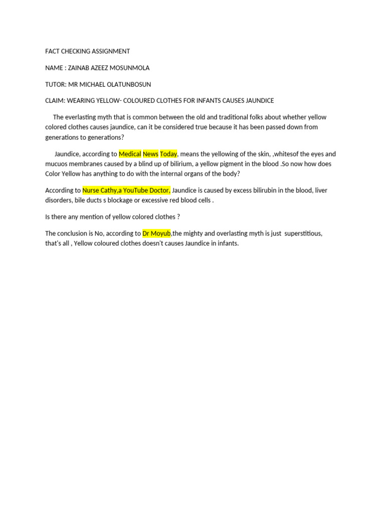 Zainab Fact Checking Assignment | PDF