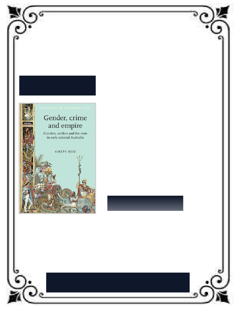 Gender Crime and Empire Convicts Settlers and the State in Early ...