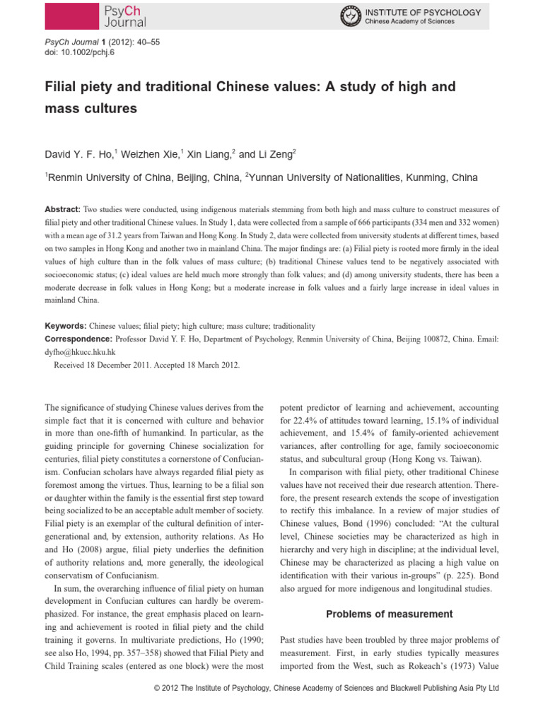 Filial Piety in Chinese High and Mass Culture | PDF | Confucianism ...