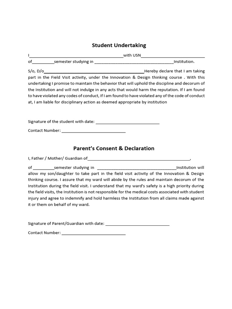 Undertaking Form | PDF