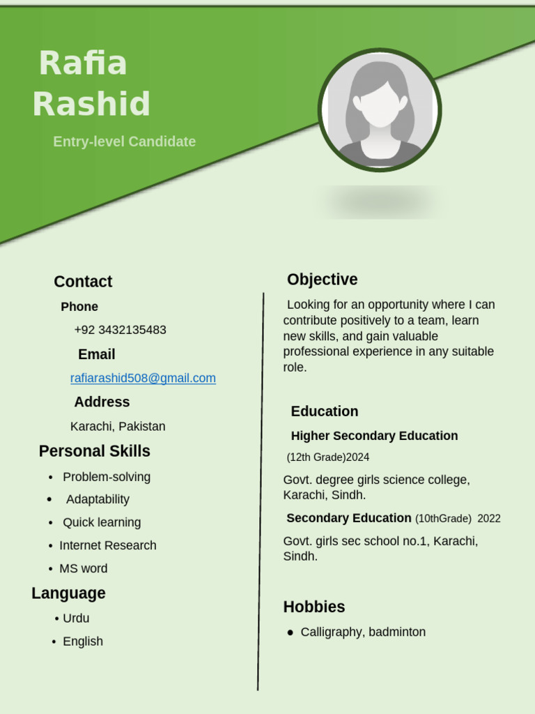 CV Rafia Rashid | PDF