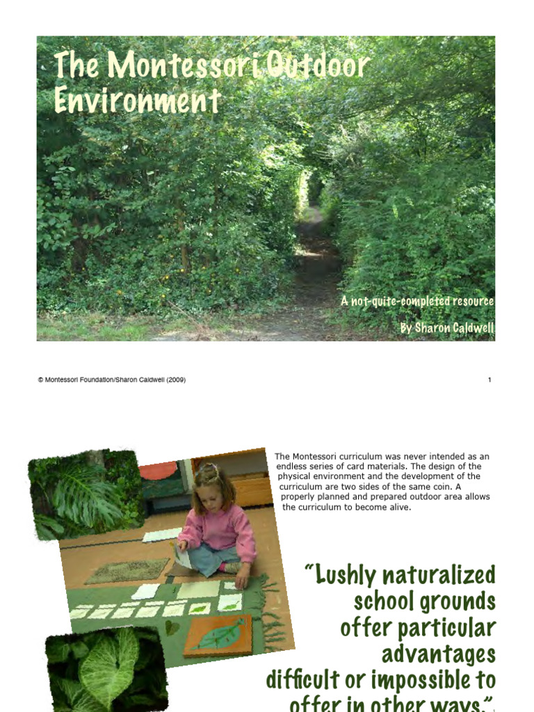 Montessori Outdoor Learning Spaces | PDF | Montessori Education | Foods