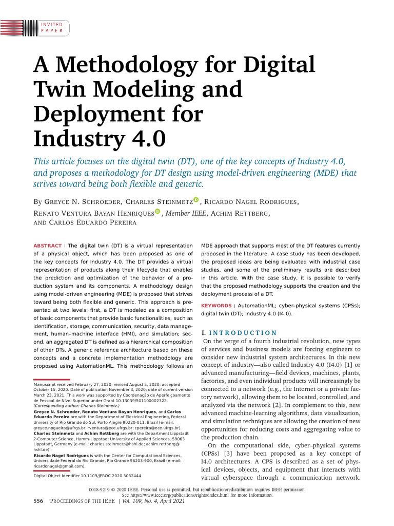 Digital Twin Methodology for Industry 4.0 | PDF | System | Conceptual Model