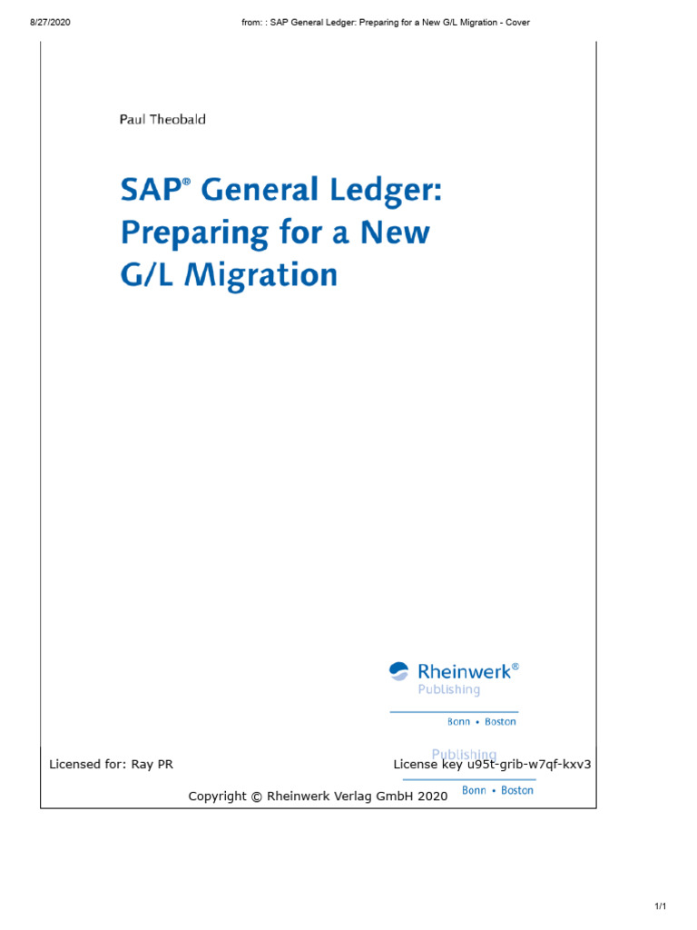 SAP General Ledger Preparing For A New GL Migration-SB | PDF