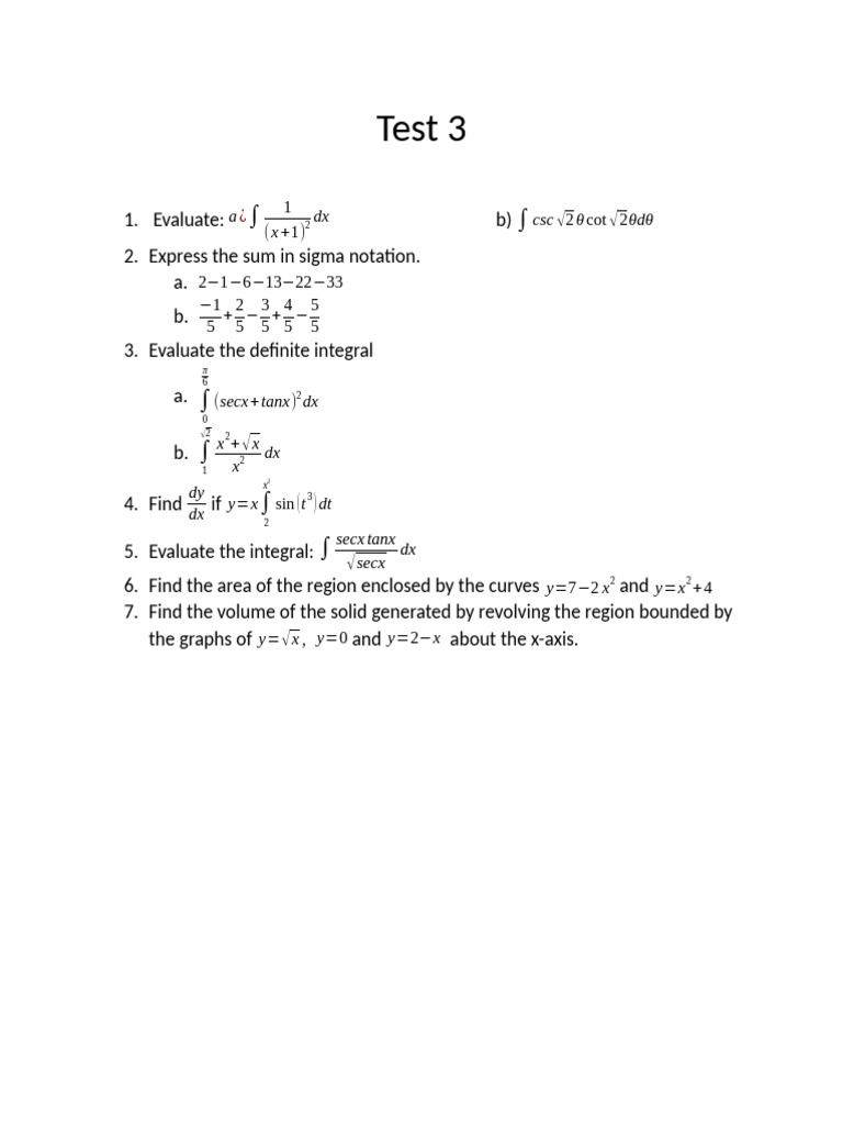 Math 265 Test 3 Spring 2023 | PDF