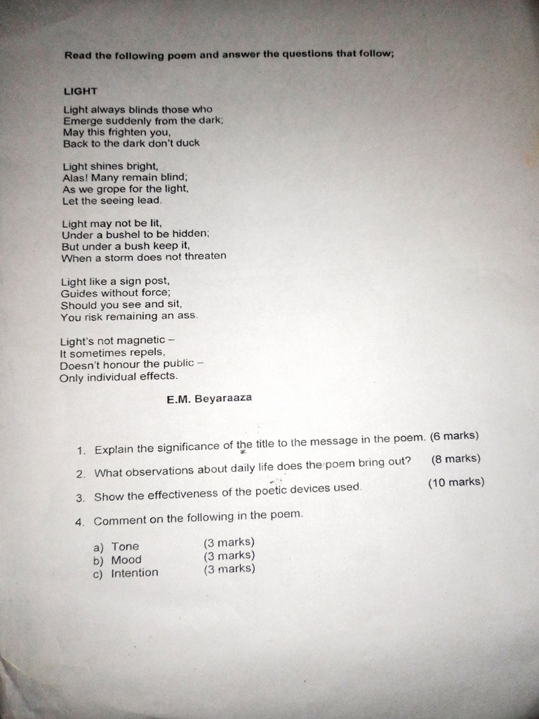 Light Poem | PDF