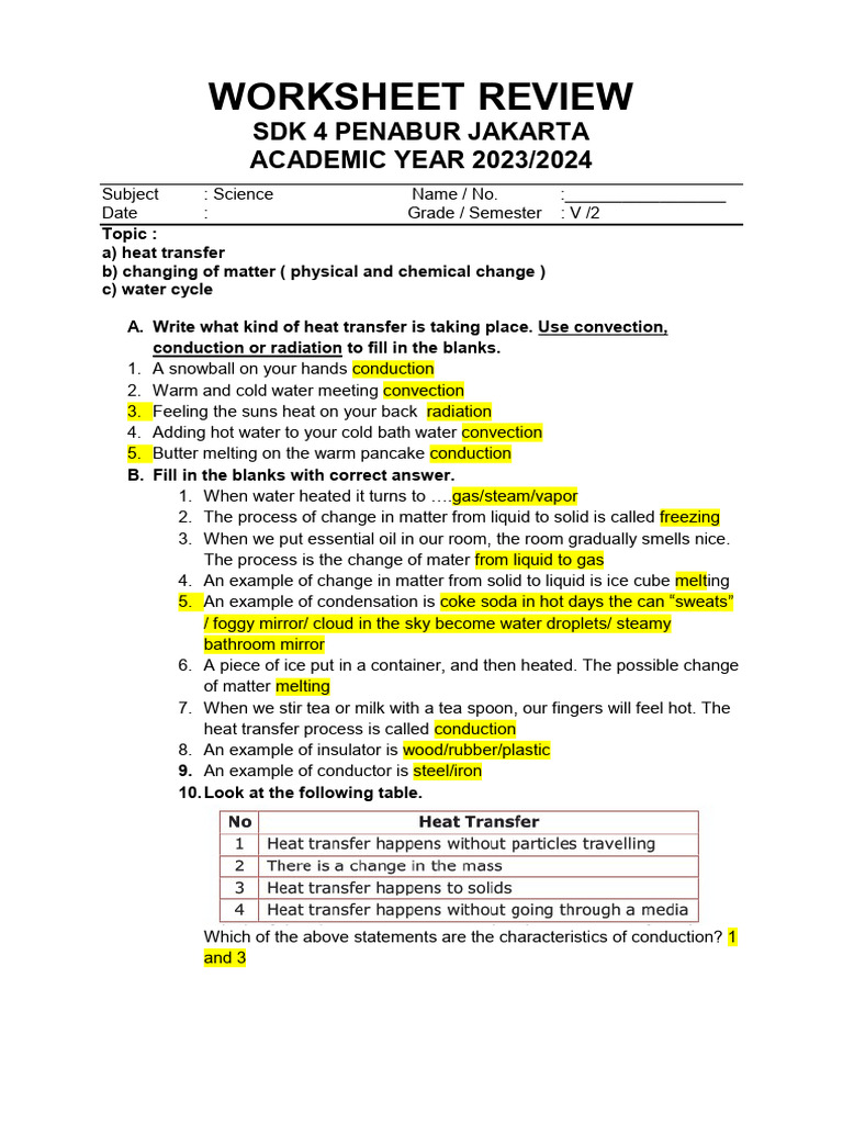 Discussion Worksheet Review Final Test Science | PDF | Water Cycle | Water