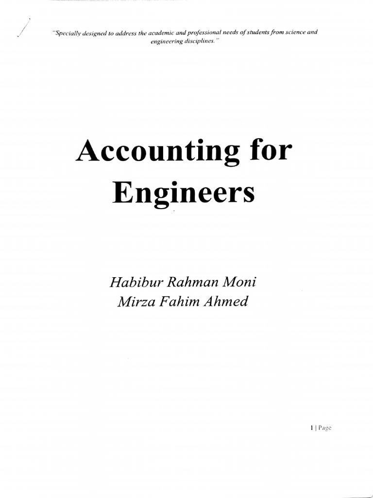 Accounting For Engineers - Chapter 1 | PDF