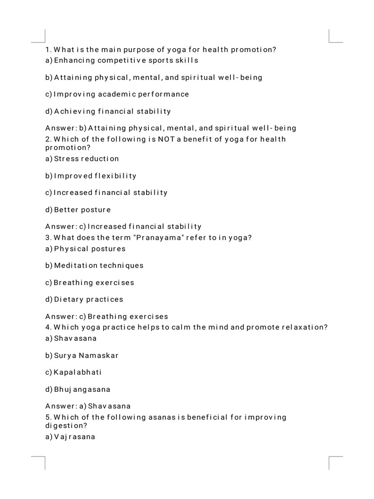 Yoga For Health Promotion | PDF