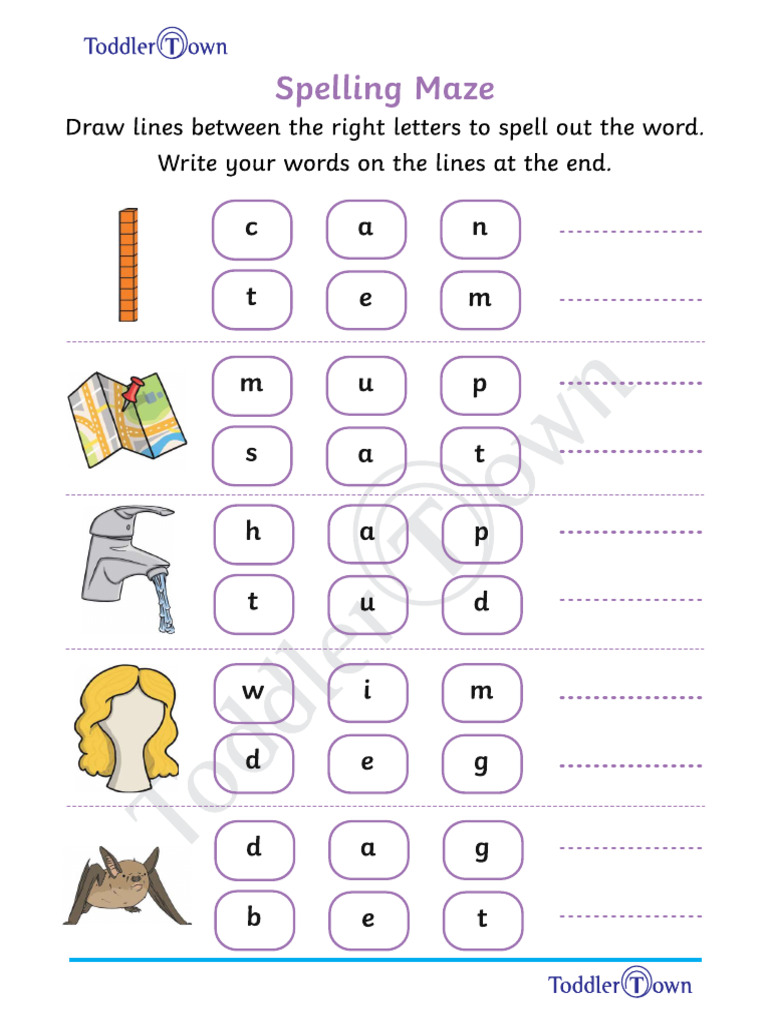 Spelling Maze - CVC Words | PDF