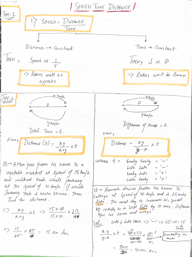 Speed Time and Distance | PDF