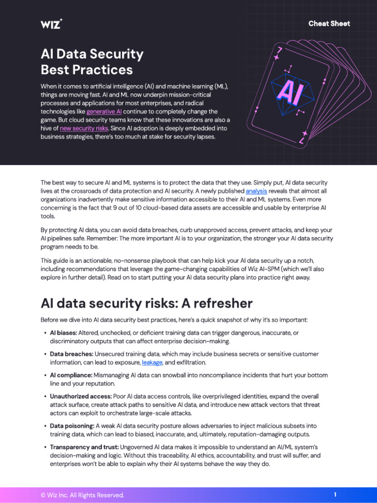 Ai Data Security Best Practices Cheat Sheet | PDF | Artificial ...