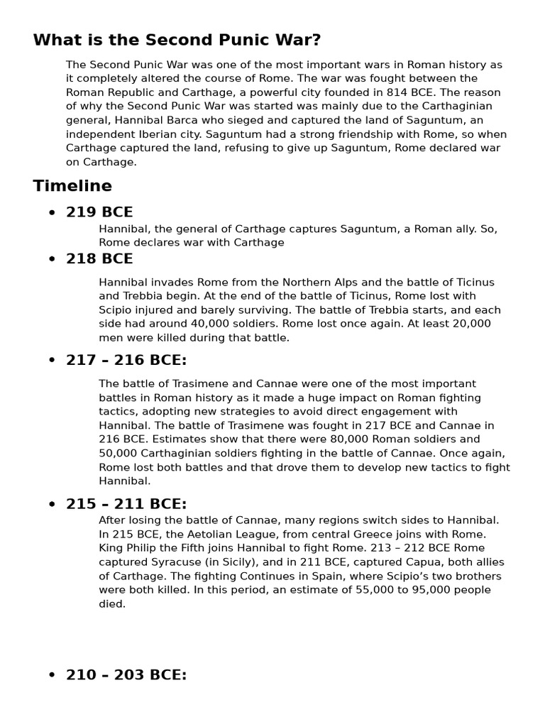 Overview of the Second Punic War | PDF | Punic Wars | Second Punic War