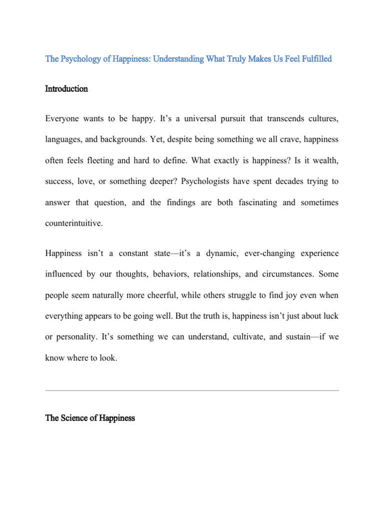 The Science of Happiness Explained | PDF | Cost Of Living | Happiness
