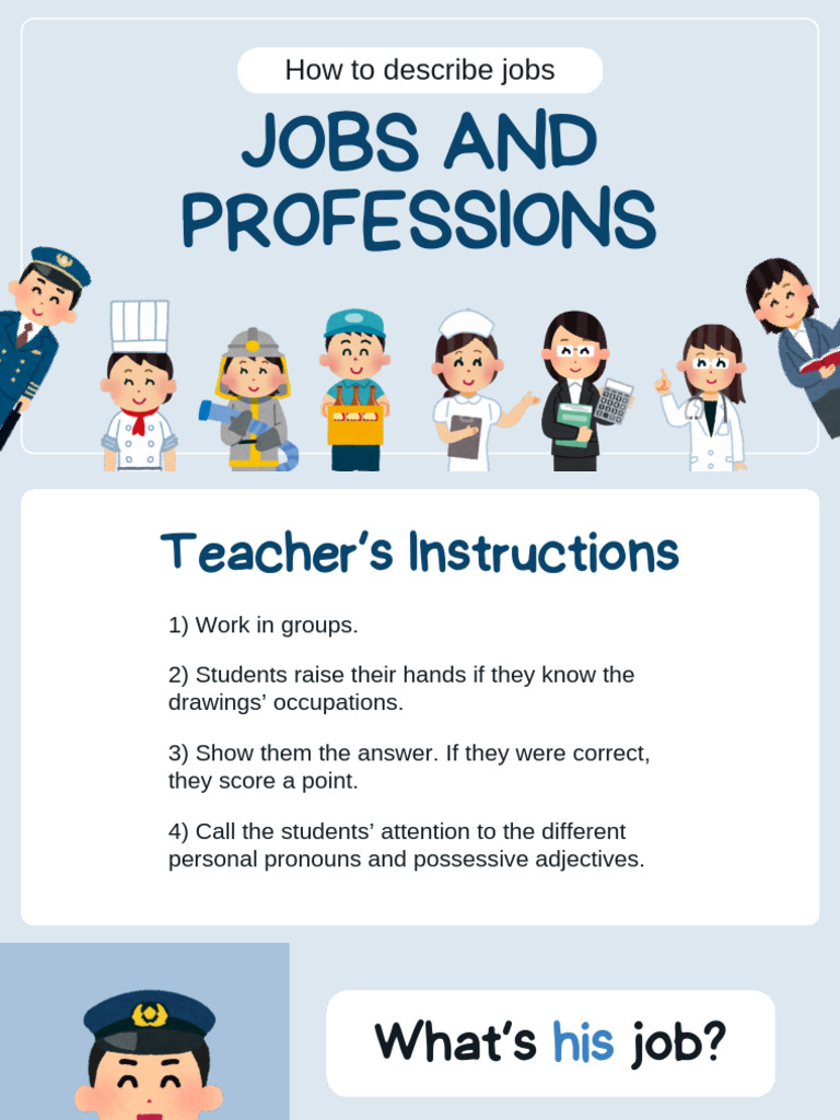Jobs and Professions Vocabulary Educational Presentation | PDF