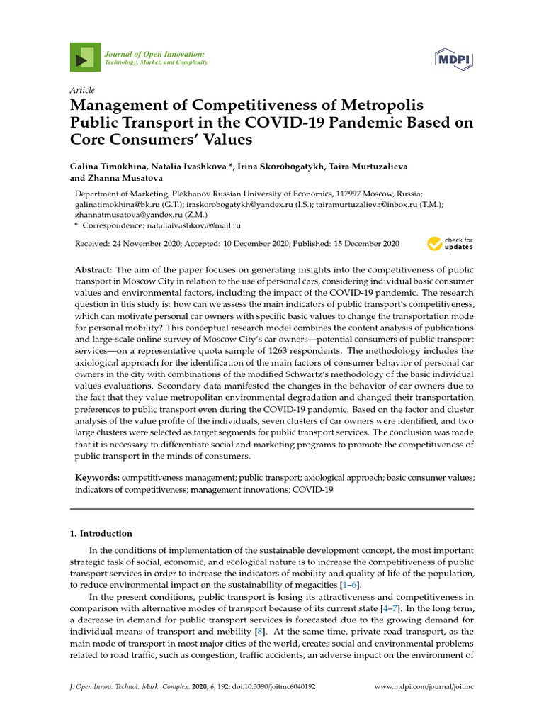Management of Competitiveness of Metropolis | PDF | Consumer Behaviour ...