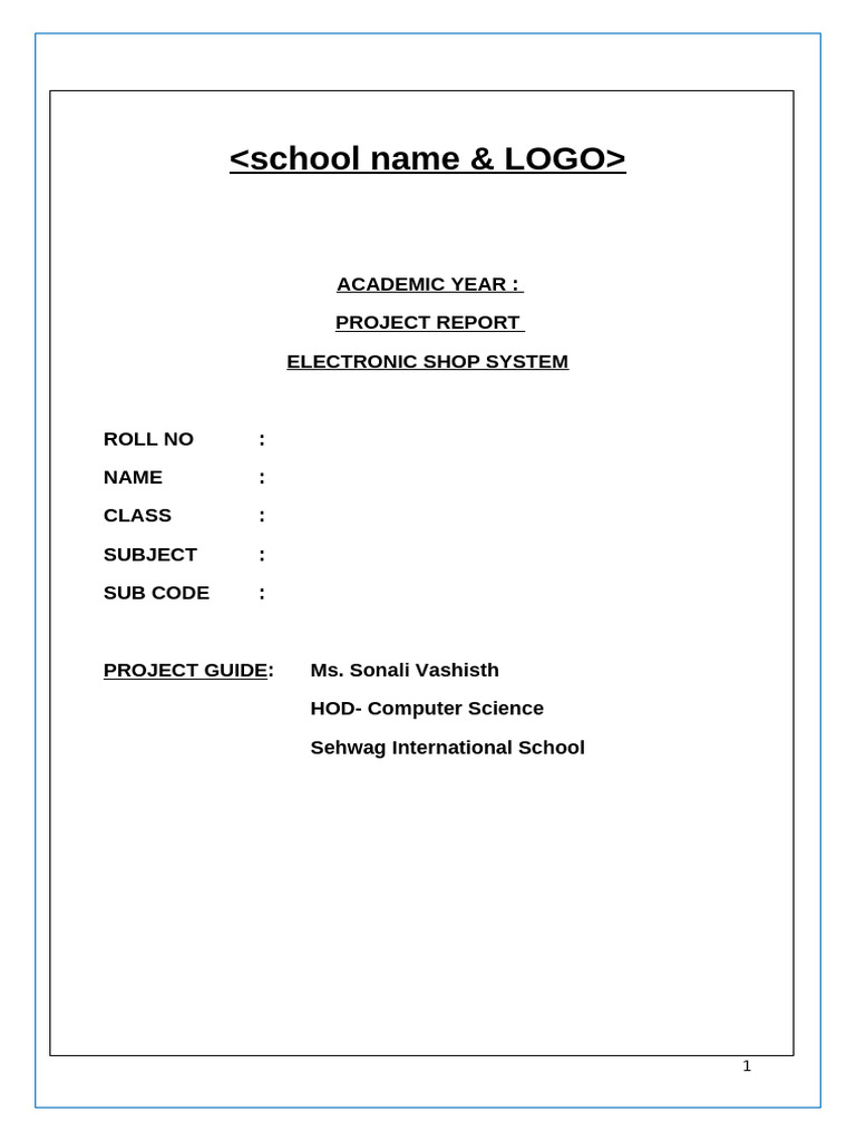 Electronic Shop System Project Report | PDF | Software Testing | System