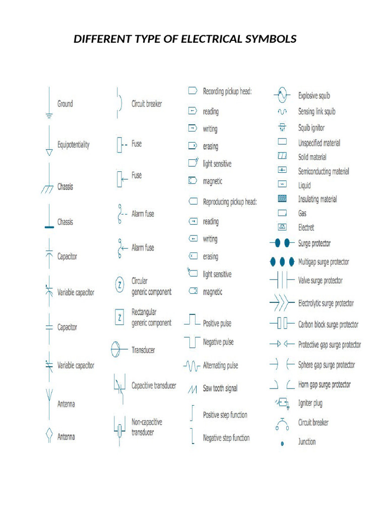 Different Type of Electrical Symbols | PDF