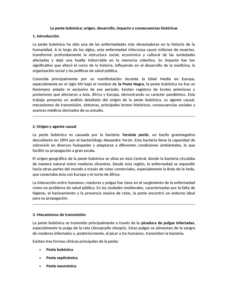 La Peste 12bubónica | PDF | Peste (enfermedad) | Medicina