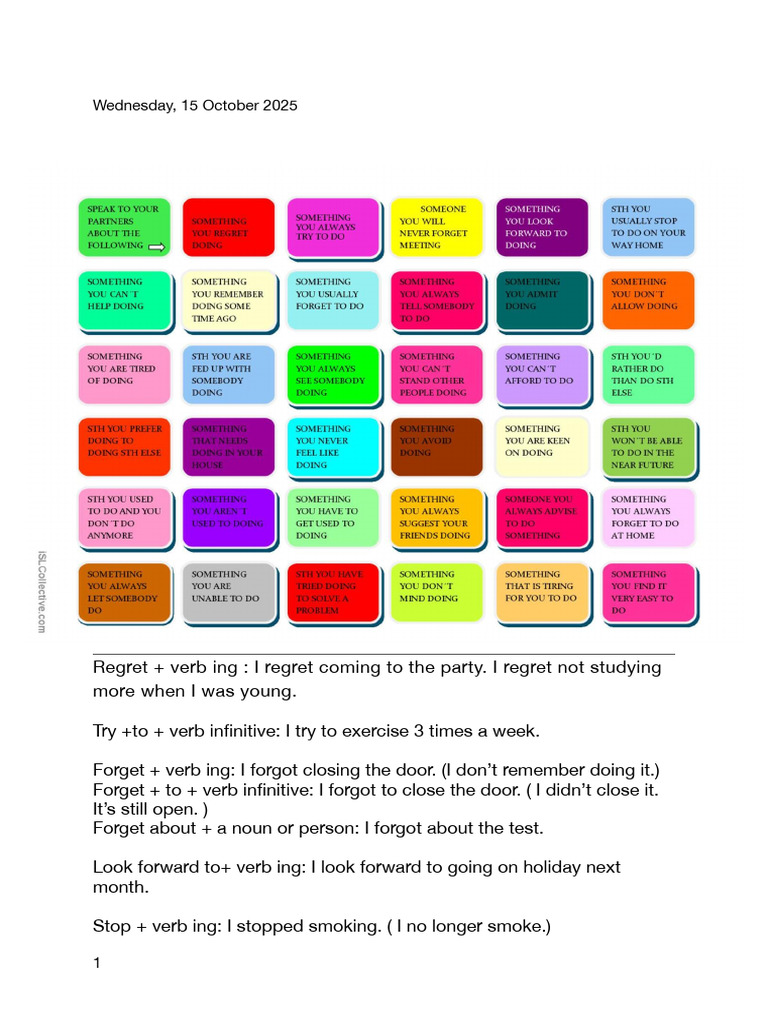 Verb Patterns | PDF