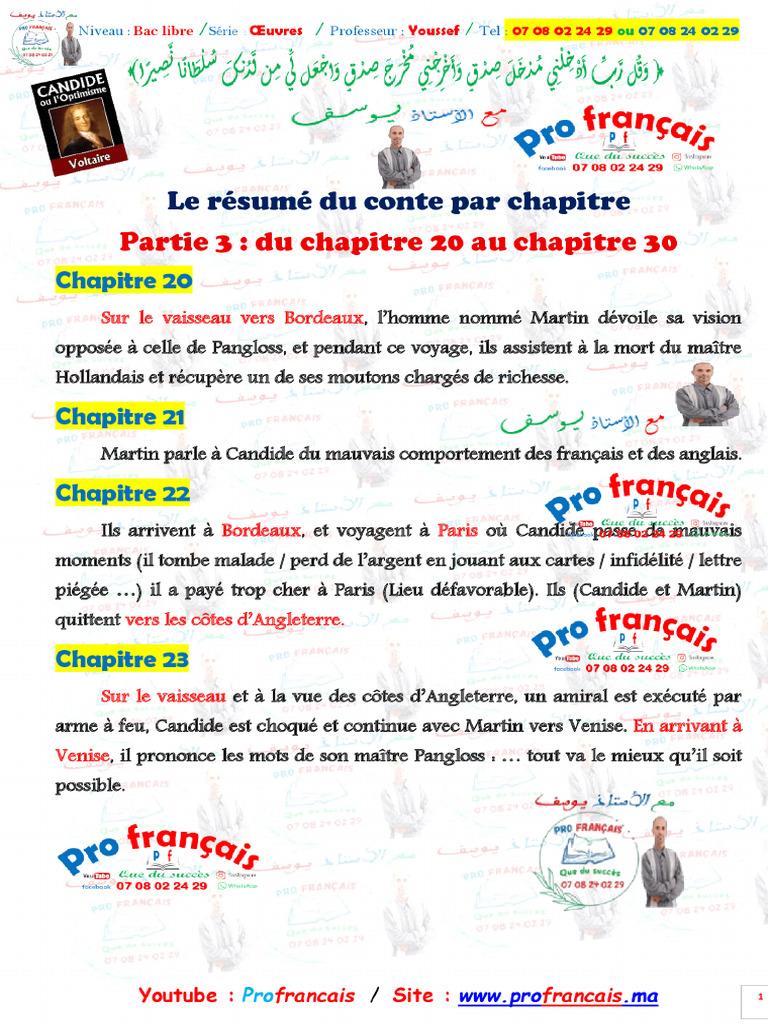 Candide Partie 3 Du Chapitre 20 Au Chapitre 30-1 | PDF