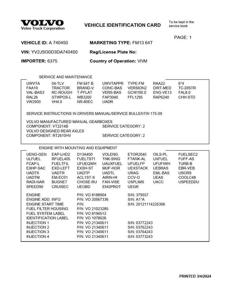Volvo FM13 64T Service Manual | PDF | Truck | Steering