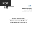 ISA 260: Governance Communication Guide | PDF | Financial Audit ...
