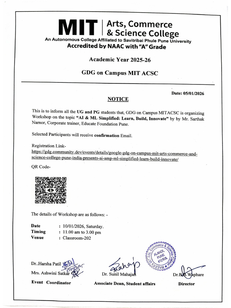 Official Notice GDG Workshop | PDF