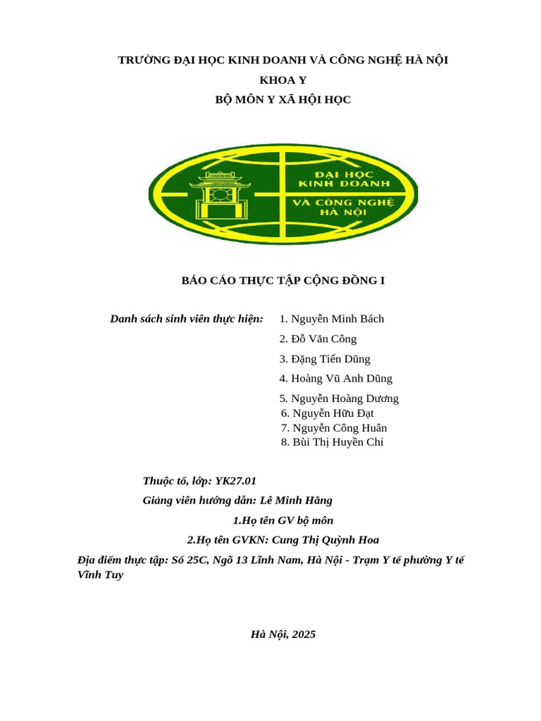 Bao Cao Thuc Tap Cong Dong | PDF