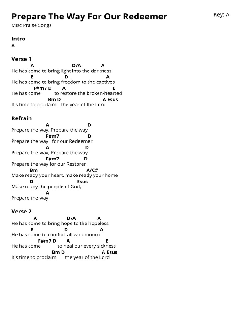 Prepare The Way For Our Redeemer-1 | PDF