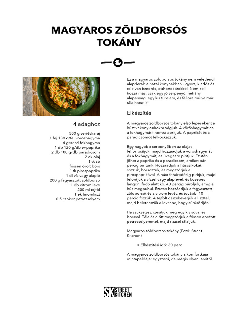 Magyaros Zoldborsos Tokany | PDF
