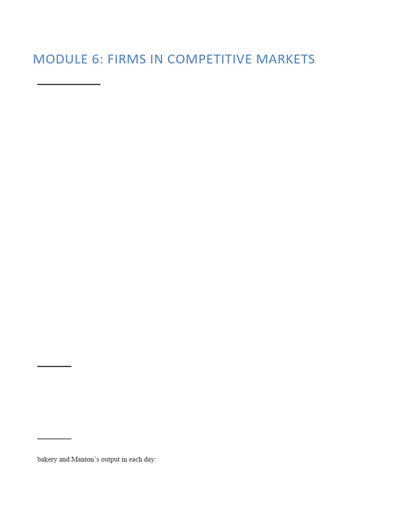 Competitive Market Firm Analysis Guide | PDF | Perfect Competition ...