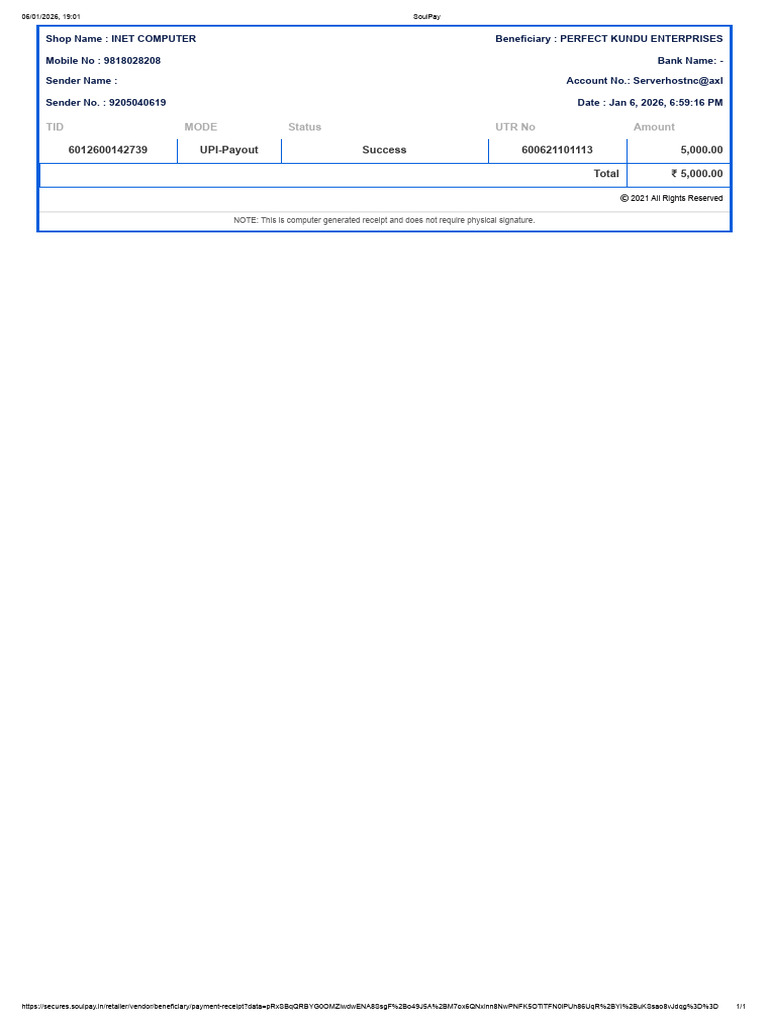 INET COMPUTER Payment Receipt | PDF