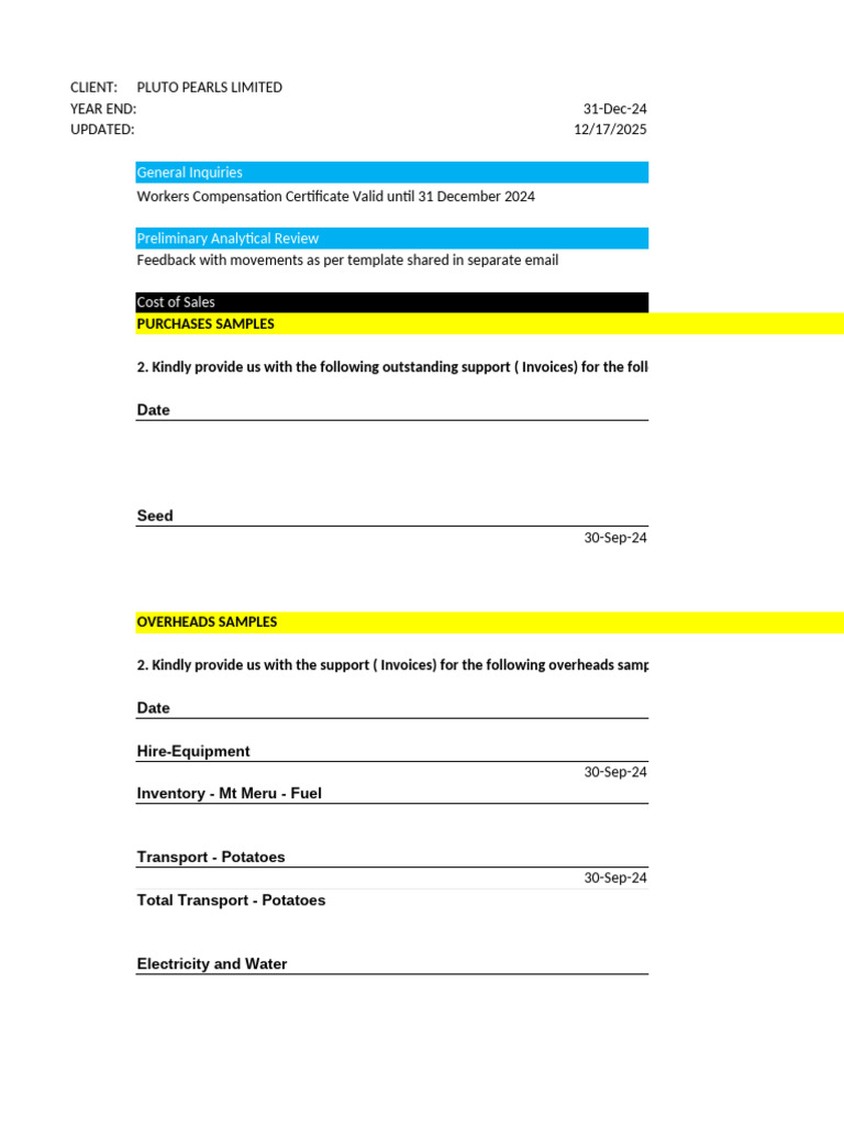 05.01.2026 Pluto 2024 Audit (V6) - List of Outstanding Information ...