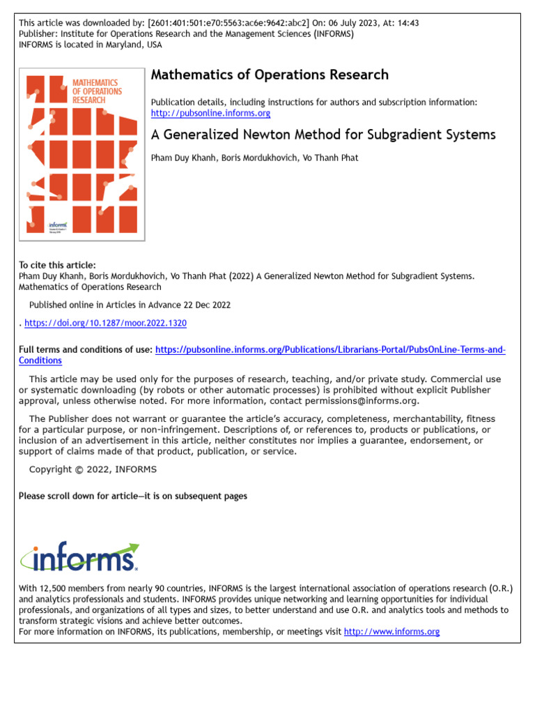 A Generalized Newton Method For Subgradient Systems: Mathematics of ...