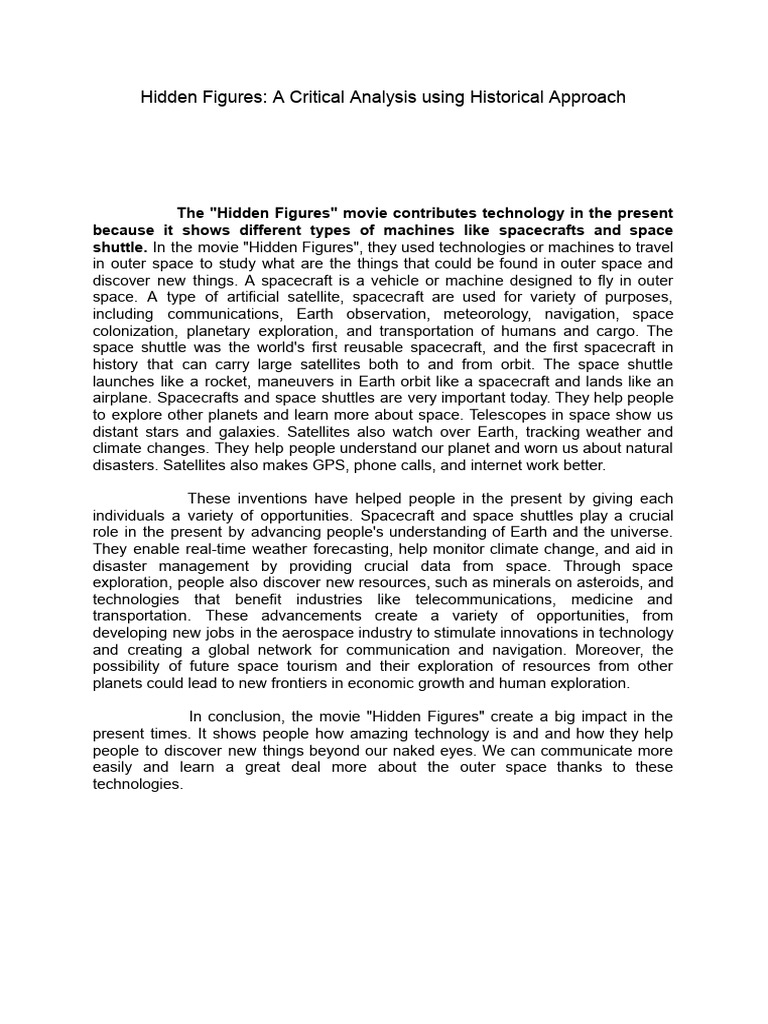 Impact of Spacecraft in "Hidden Figures" | PDF | Spacecraft | Outer Space